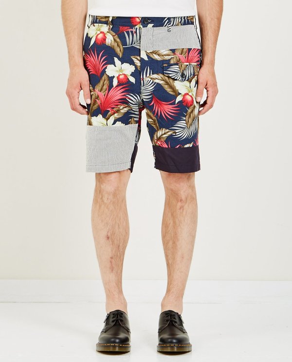 Engineered Garments GHURKA SHORT - FLORAL PATCH NAVY | Garmentory