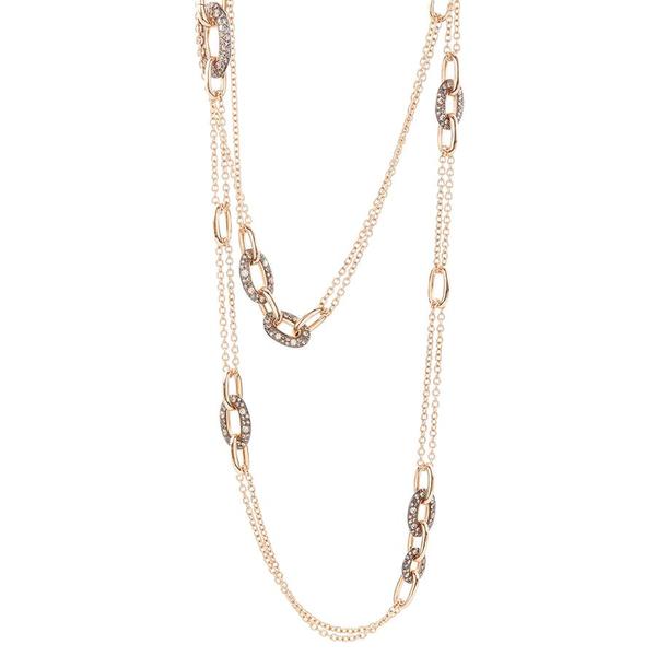 Pomellato Tango Chain Necklace with Diamonds - 18K Rose Gold | Garmentory