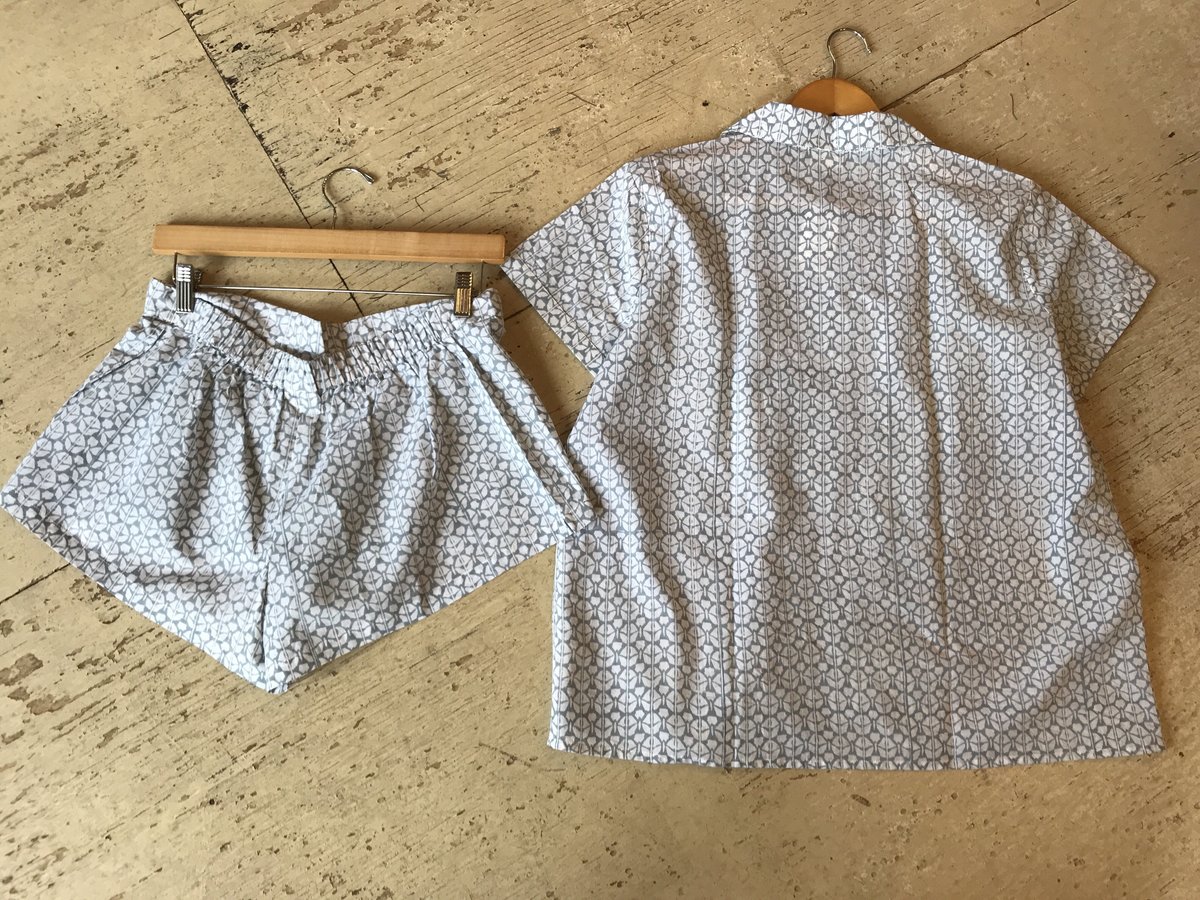 Mia & Finn Cotton Summer PJ Set - blockprint | Garmentory