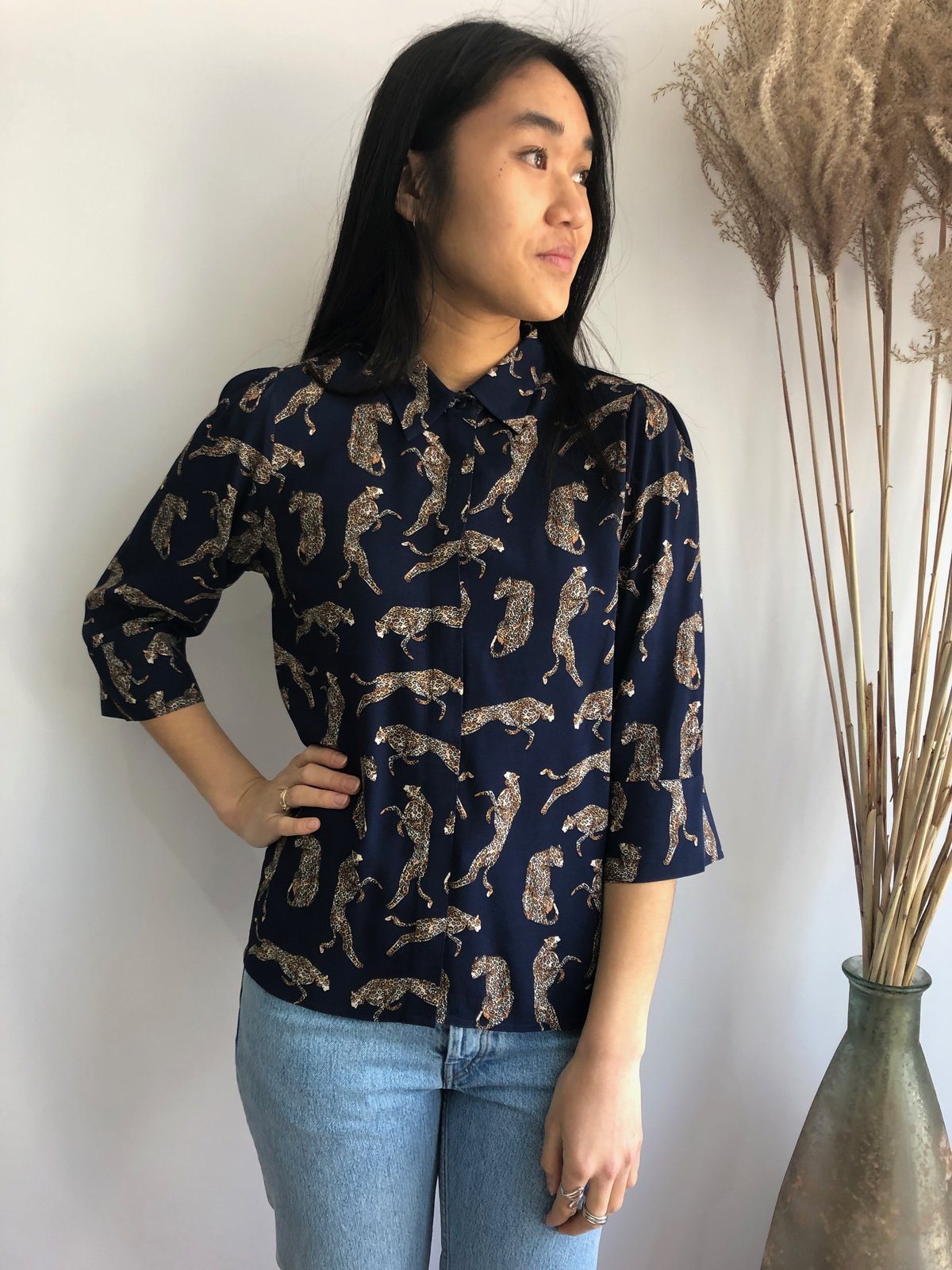 JUST FEMALE WELIS SHIRT - LEOPARD AOP | Garmentory