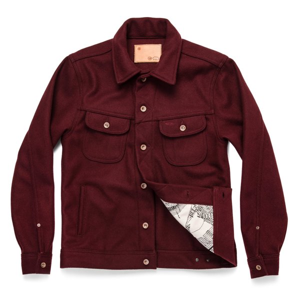 Taylor Stitch The Long Haul Jacket - Burgundy Melton Wool | Garmentory