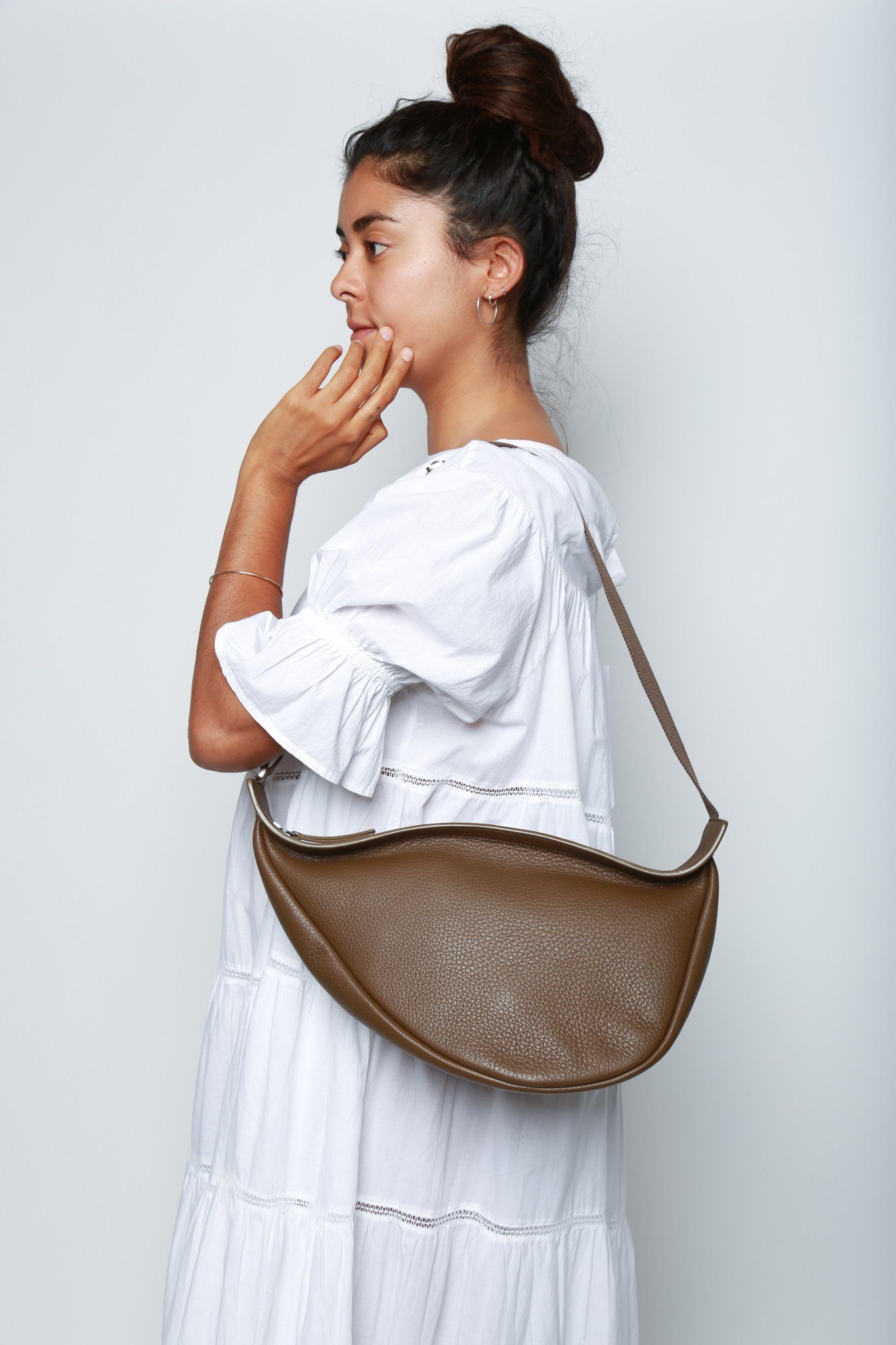 The Row Slouchy Banana Cross Body Bag - Dark Khaki | Garmentory
