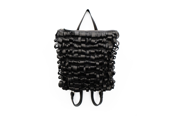 Primecut BLACK LEATHER LOOP BACKPACK | Garmentory