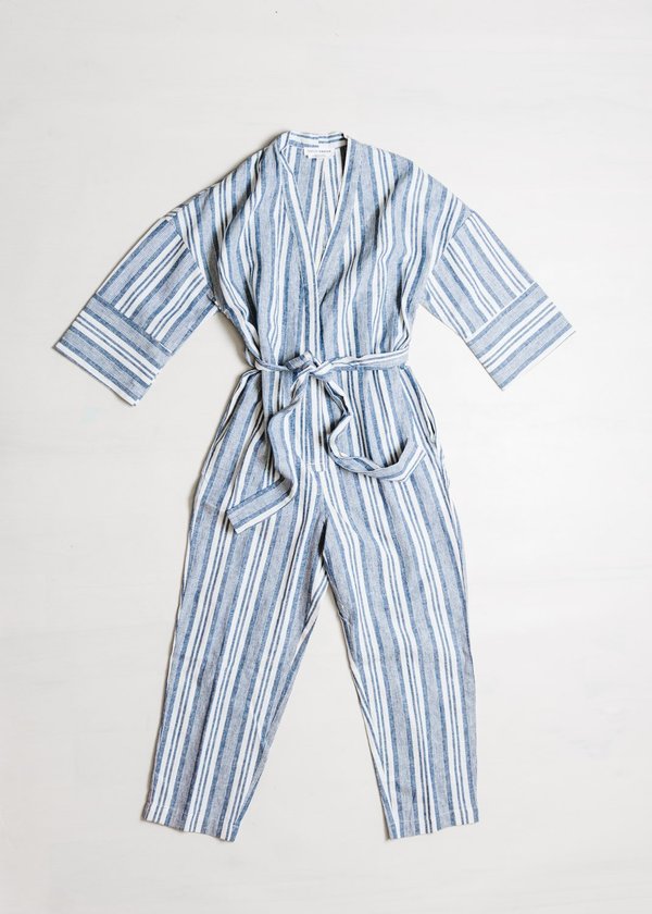 NATIVE YOUTH SHEMIAH JUMPSUIT - BLUE/WHITE | Garmentory