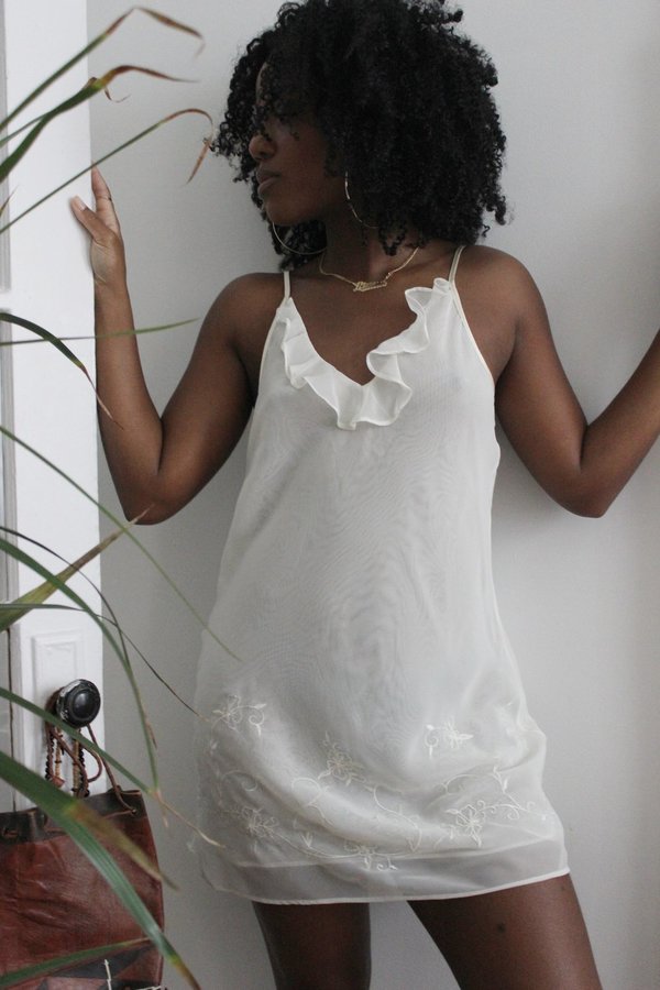 Vintage Ruffle Slip - CREAM | Garmentory
