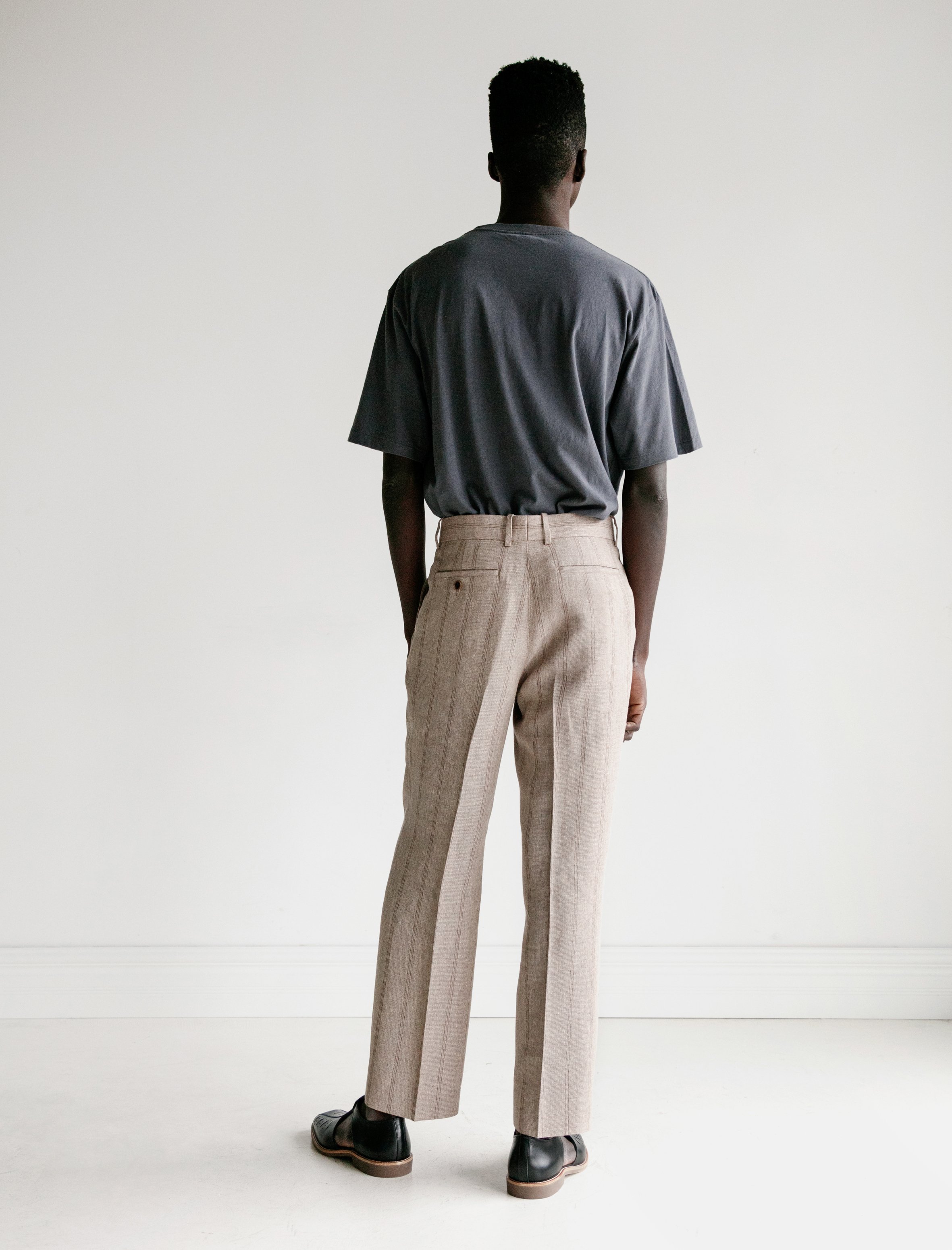 Auralee Linen Wool Silk Shark Skin Slacks | Garmentory