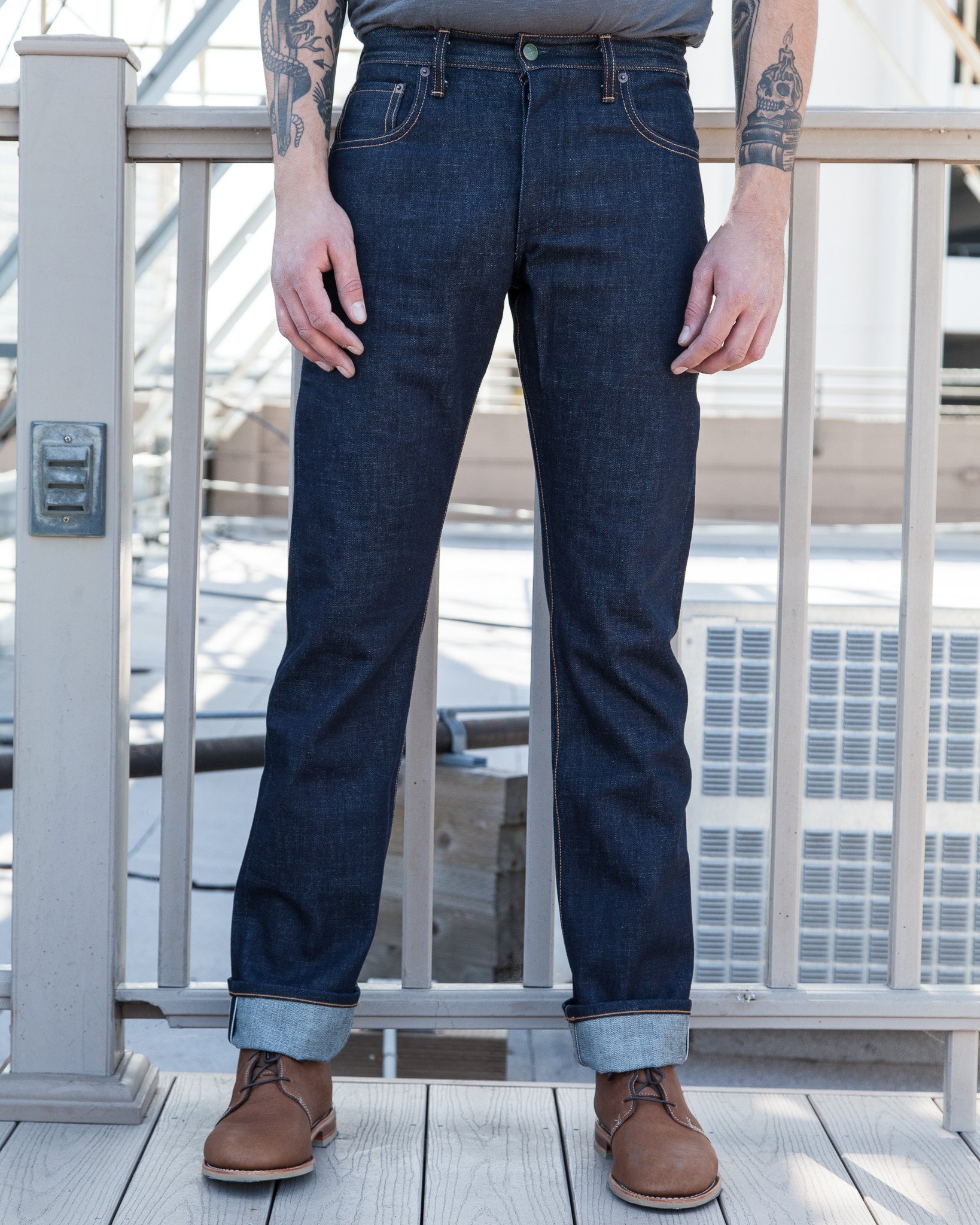Left Field NYC Greaser Jeans - Cone White Oak Denim | Garmentory