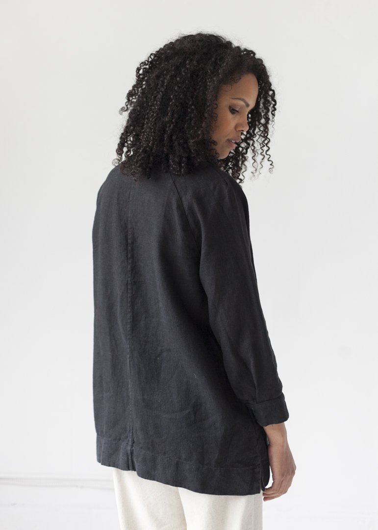 Beaton Linen Chore Coat - Black | Garmentory
