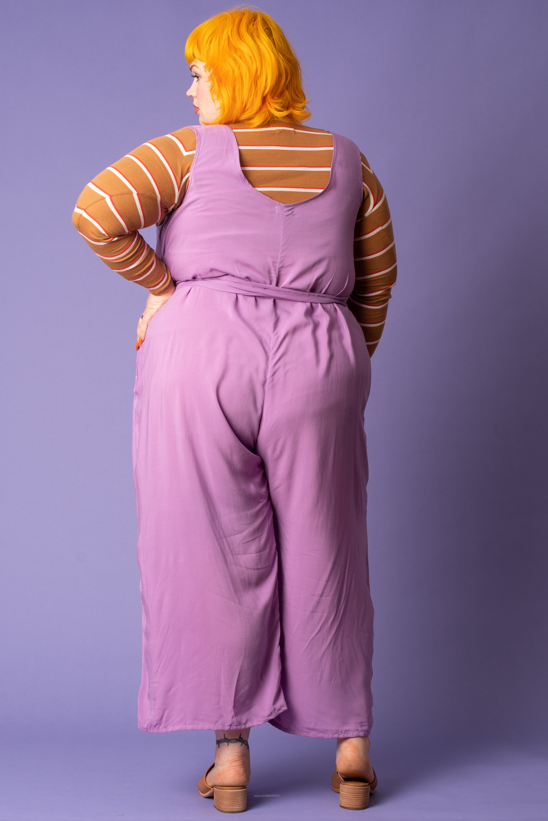 Altar Houseline Tie-Waist Jumpsuit - Radiant Orchid | Garmentory