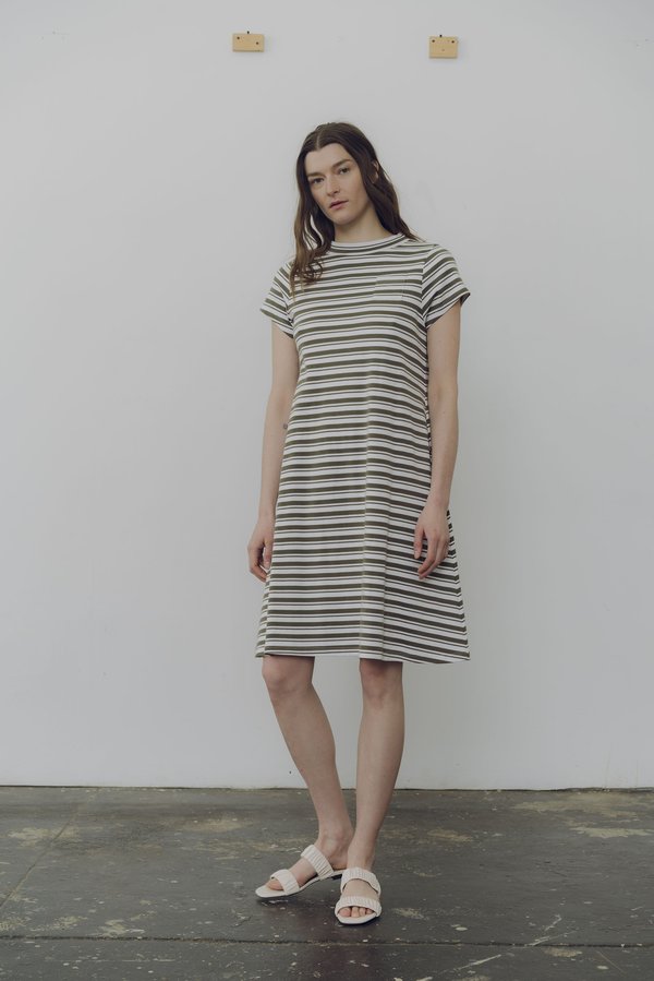 Wray Louisa Dress - Olive Stripe | Garmentory