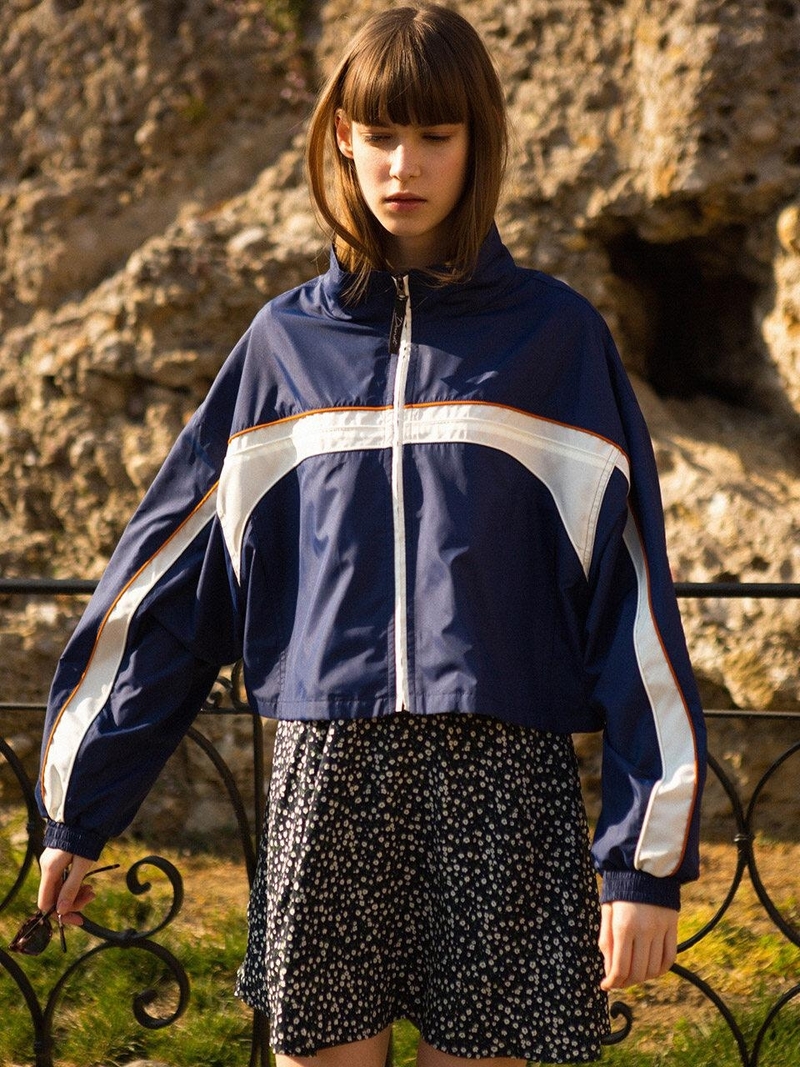 DUNST Piping Short Windbreaker - Navy | Garmentory