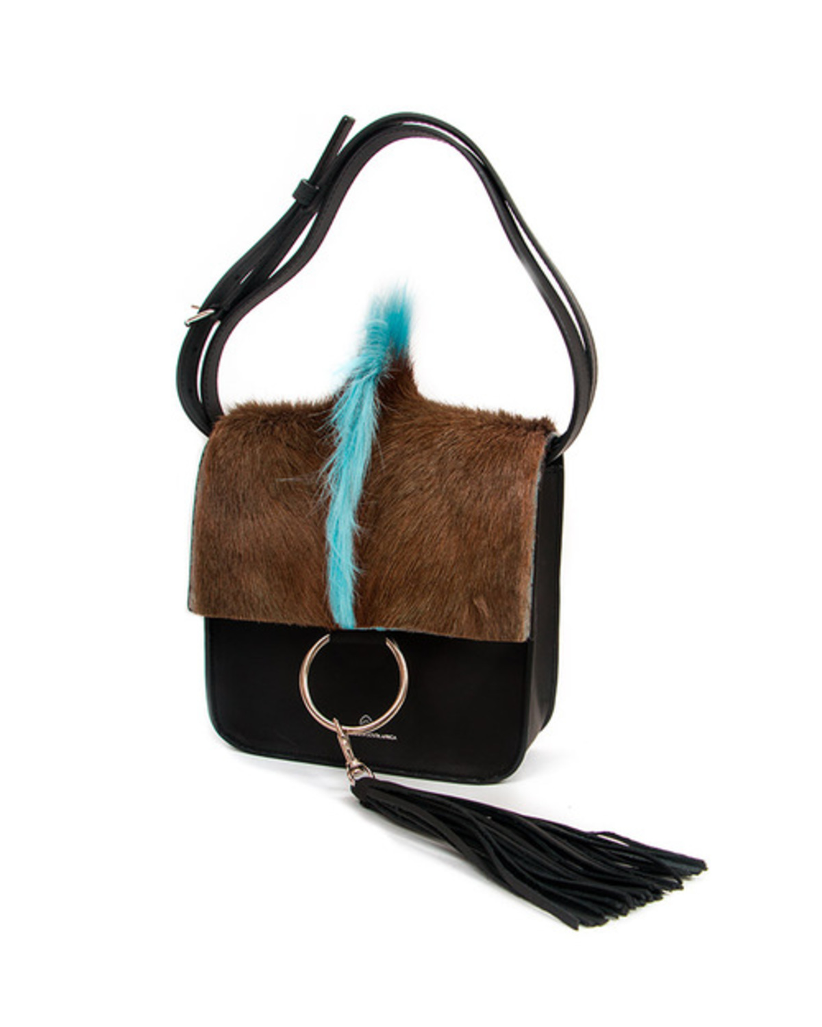 Brother Vellies Springbok and Leather Palma Bag in Black and Blue ...