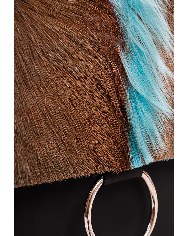 Brother Vellies Springbok and Leather Palma Bag in Black and Blue ...