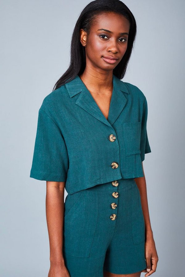 Native Youth Lea Crop Top - emerald | Garmentory