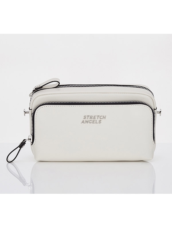 STRETCH ANGELS Panini Metal Logo Solid Bag - Ivory | Garmentory