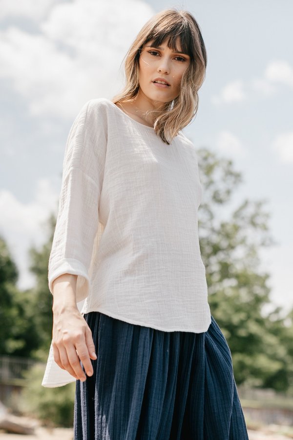 Voloshin Ella Top - Bright White | Garmentory