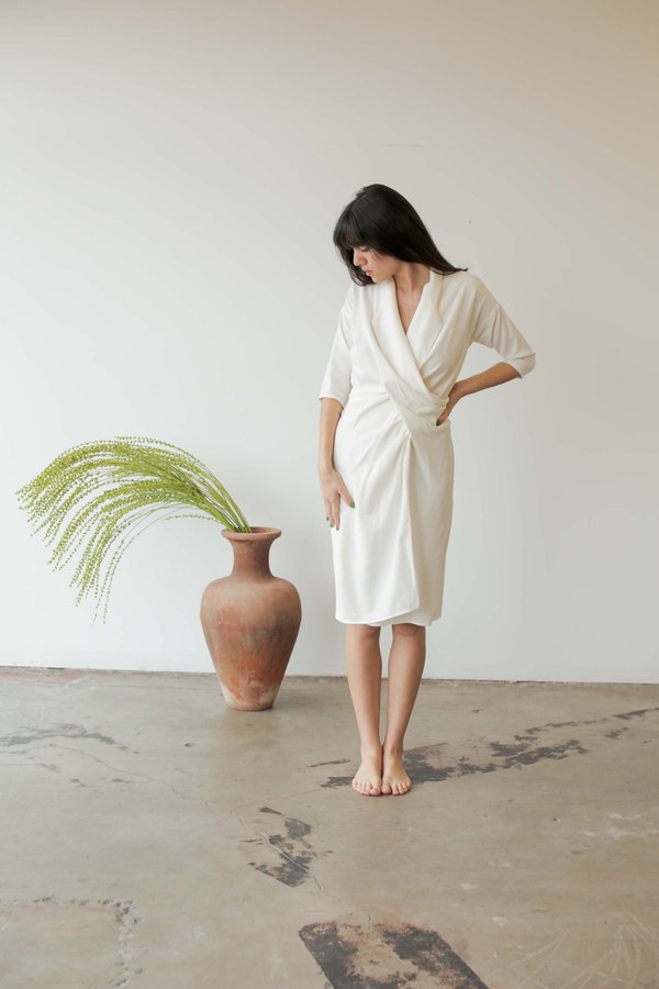 Win Win Twist Dress - White | Garmentory