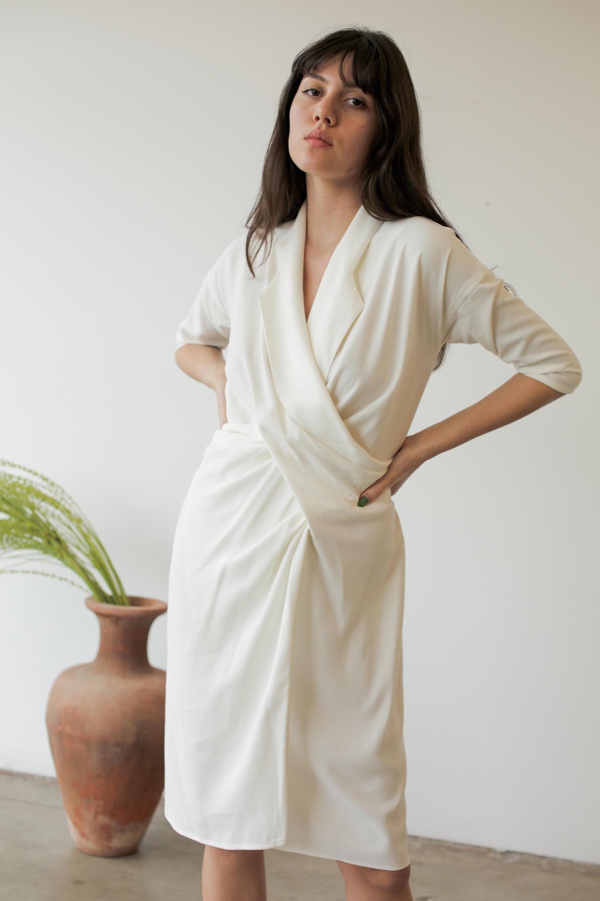 Win Win Twist Dress - White | Garmentory