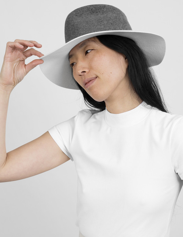 Clyde Two Tone Pinch Hat in Wool Felt | Garmentory