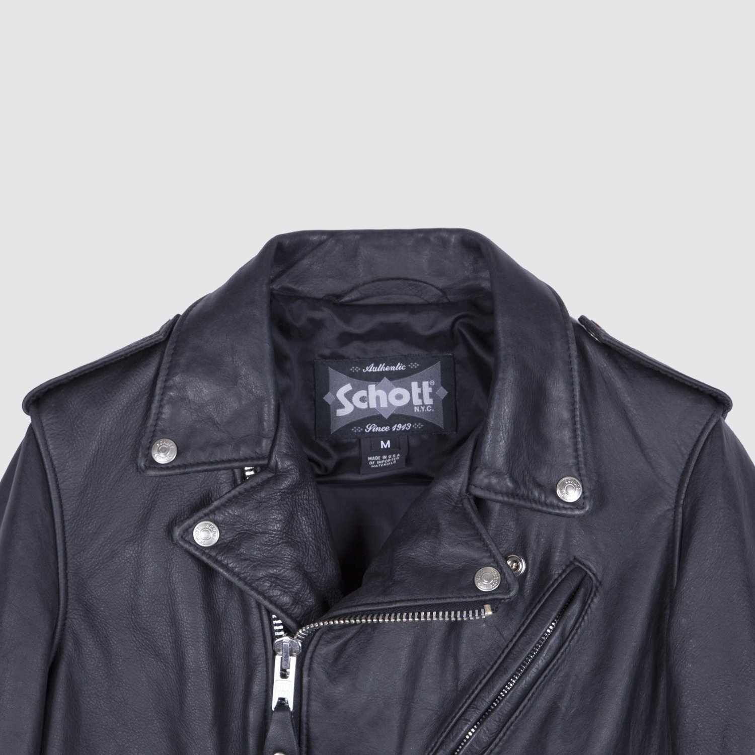 Schott 626VNW Vintaged Cowhide Motorcycle Jacket - Washed Black ...