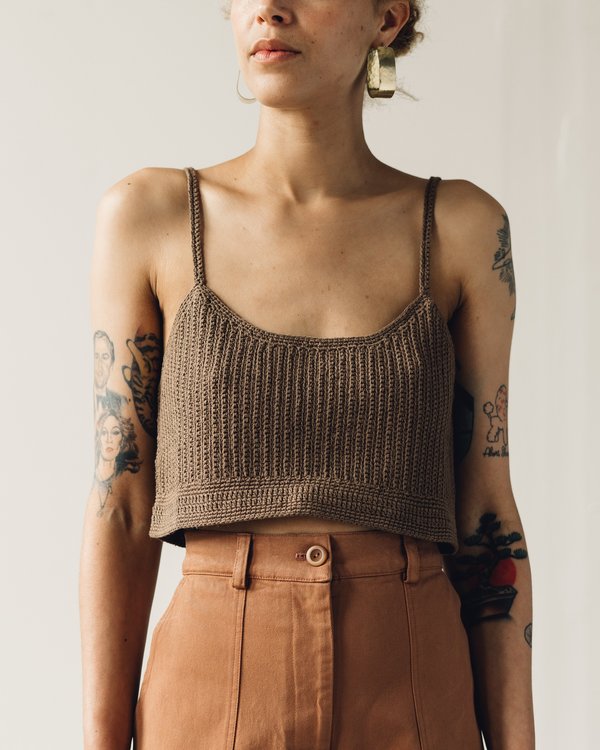 First Rite Crochet Crop Top, Cocoa | Garmentory
