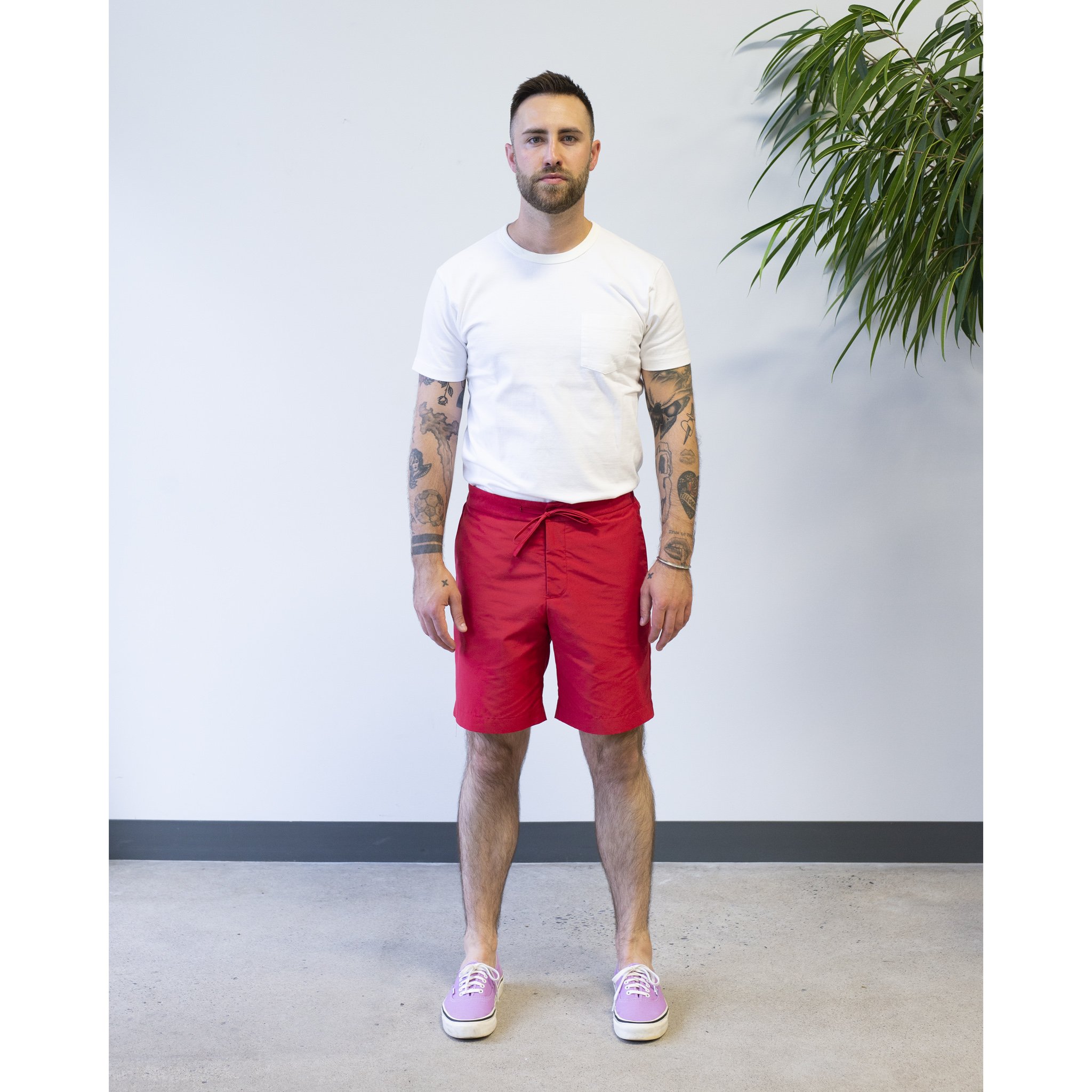 Freemans Sporting Club Emmett Nylon Short - Red | Garmentory