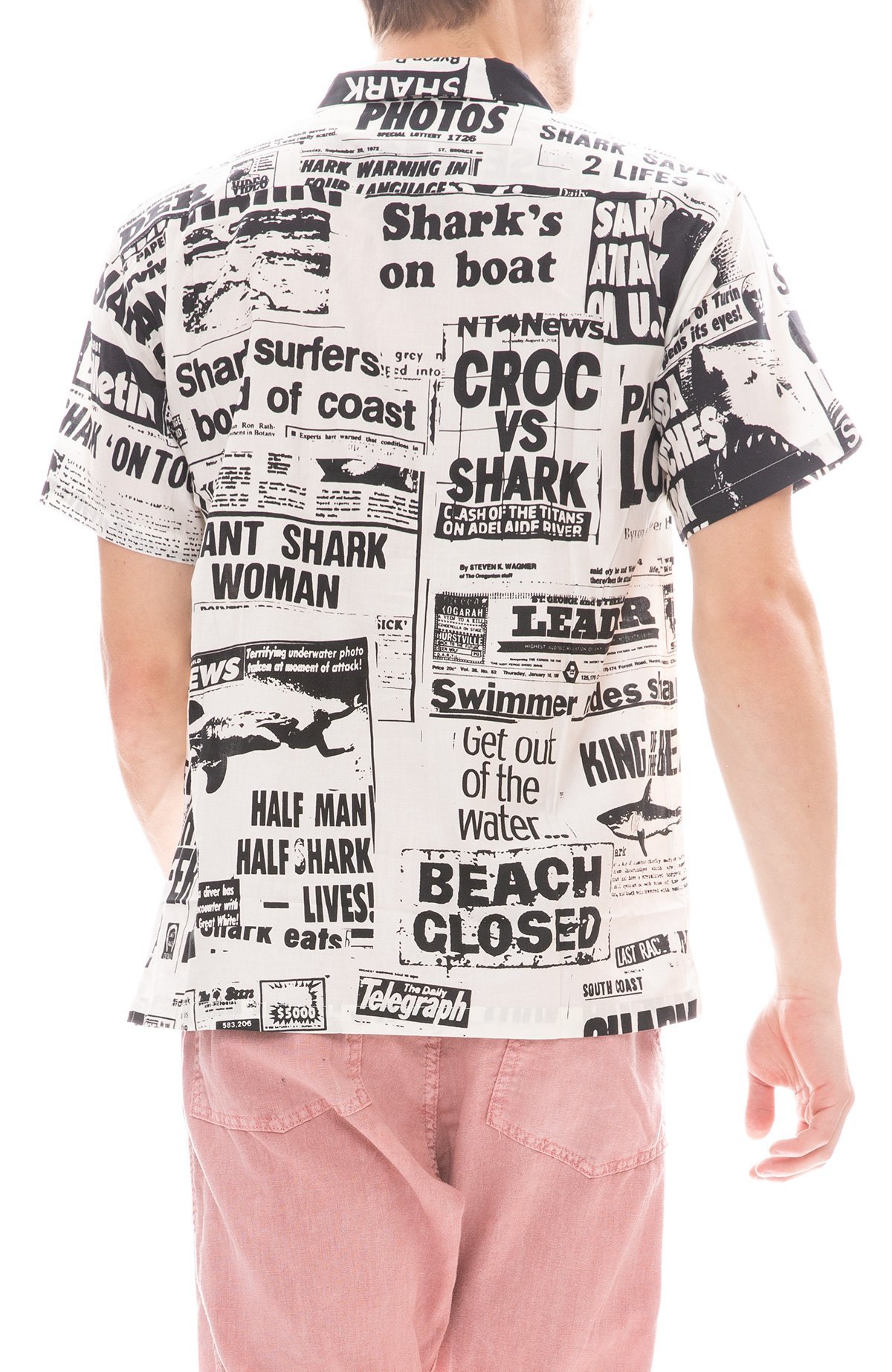 Double Rainbouu Short Sleeve Newspaper Print Shirt - BAD NEWS | Garmentory