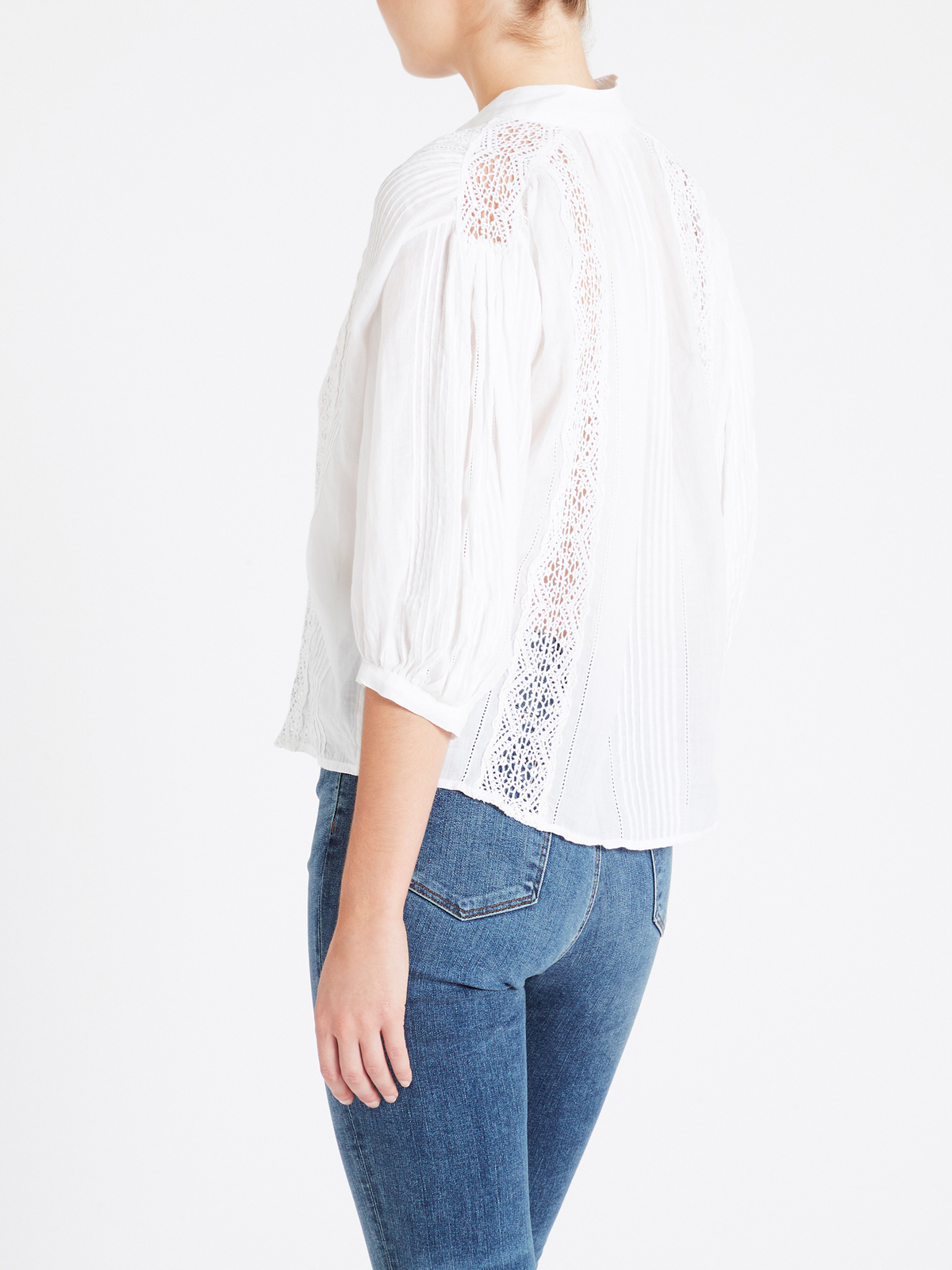 Frame Denim Cali Lace Top - Blanc | Garmentory