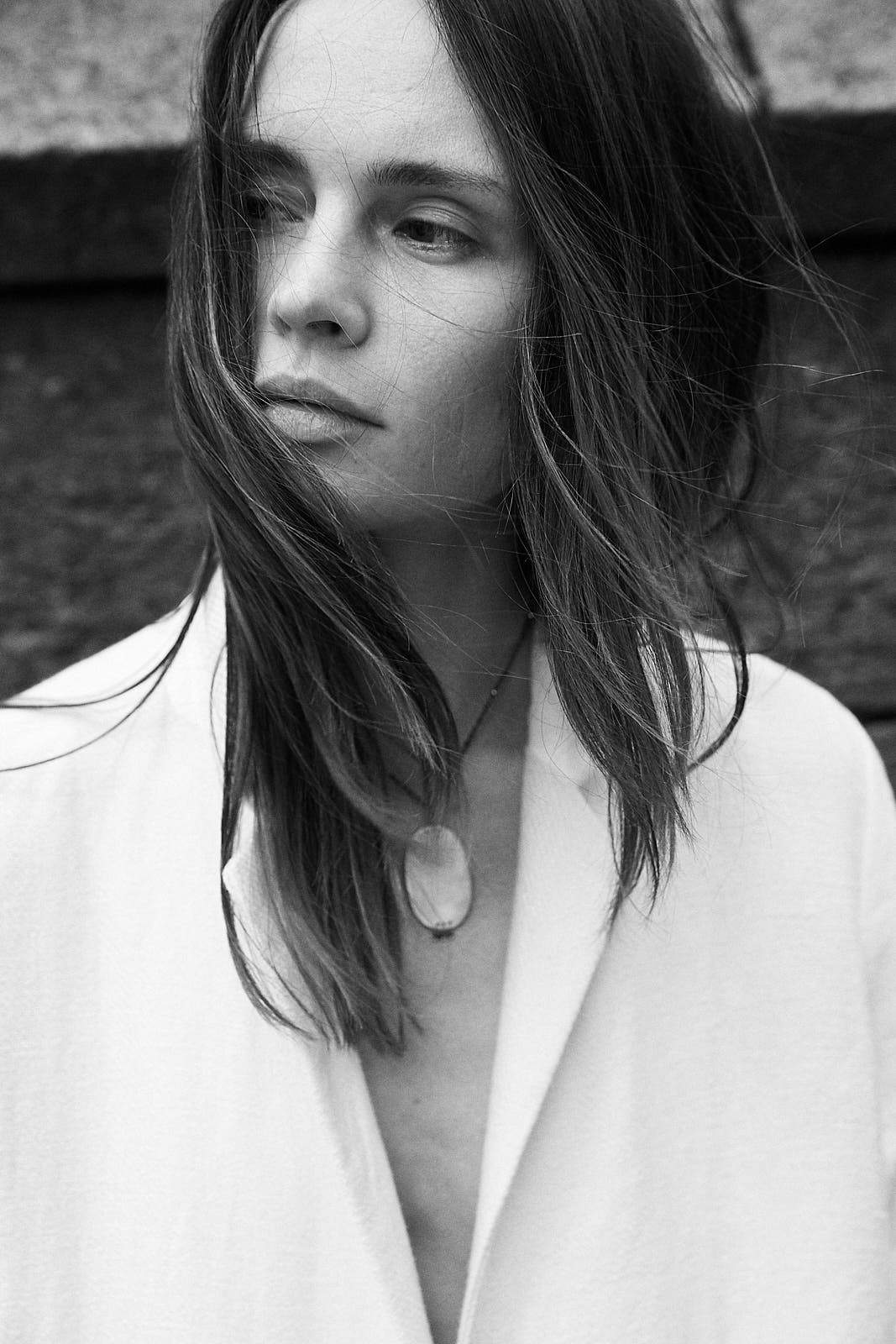 KES Raw Edge Minimal Coat - Natural | Garmentory