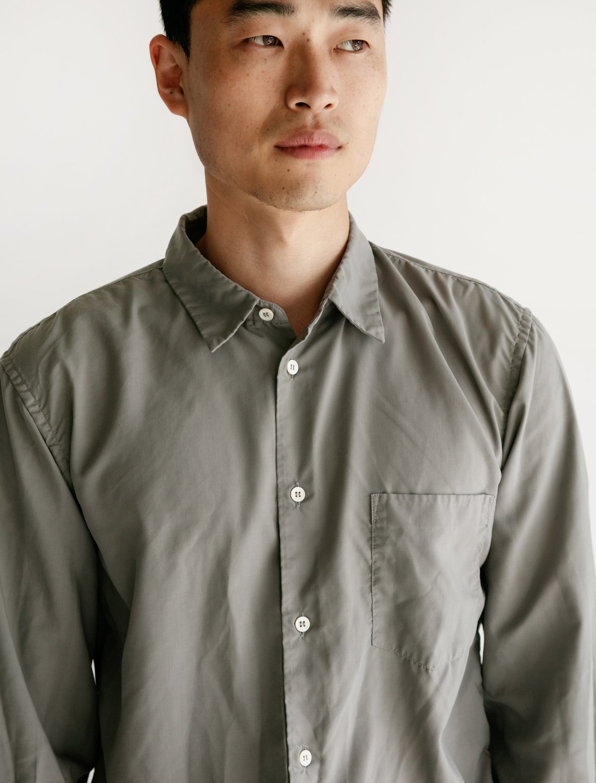 Comme des Garcons Collar Shirt Poly Broad Garment - Dyed Grey | Garmentory