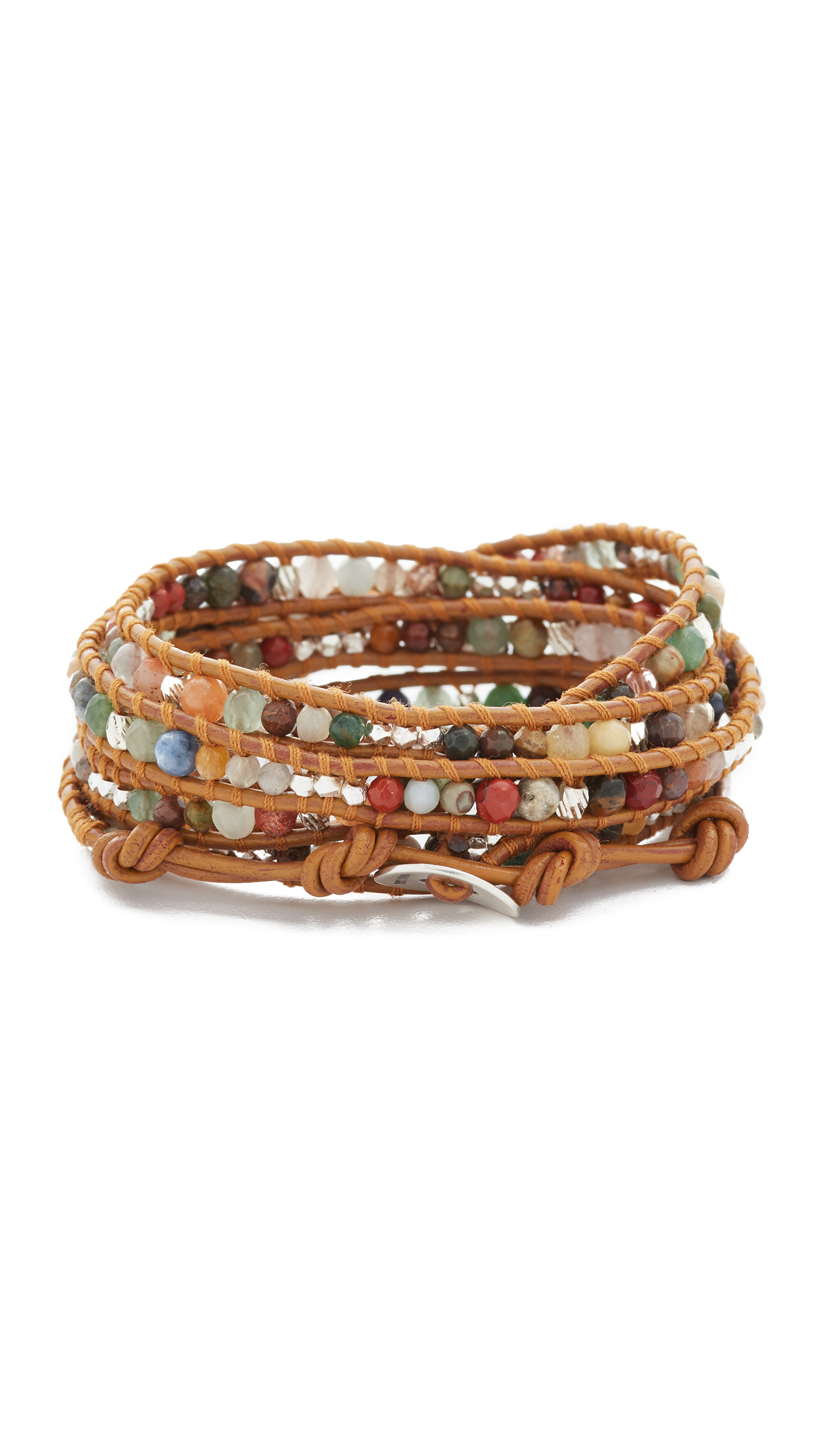 Chan Luu multi stone wrap bracelet - light tan | Garmentory