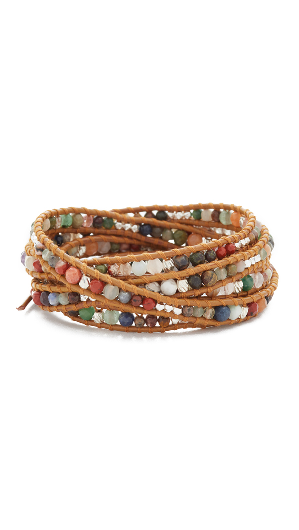 Chan Luu multi stone wrap bracelet - light tan | Garmentory