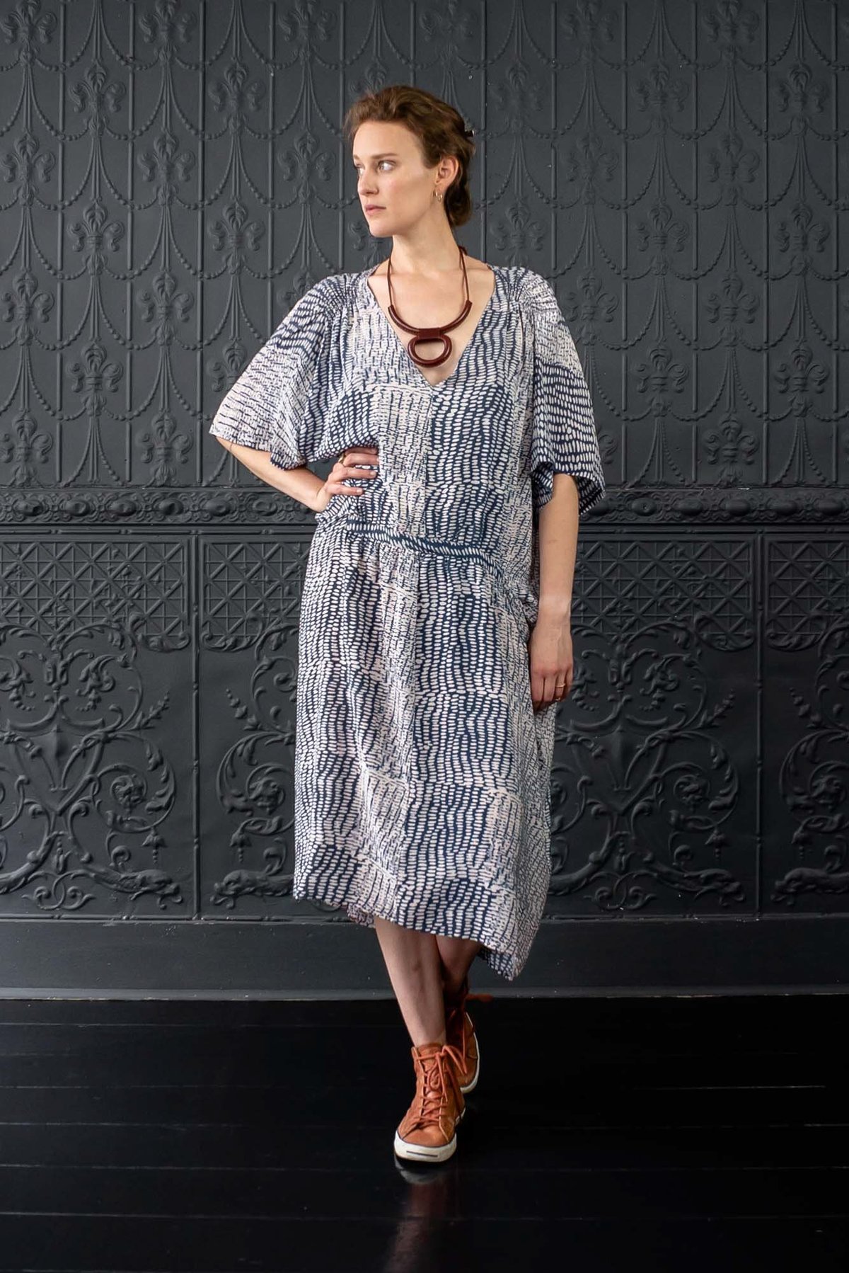 HUMANOID Elsie Silk Caftan Dress - Indigo | Garmentory