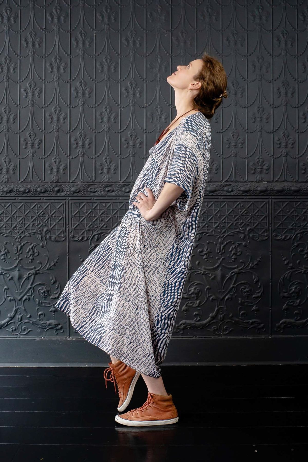 HUMANOID Elsie Silk Caftan Dress - Indigo | Garmentory