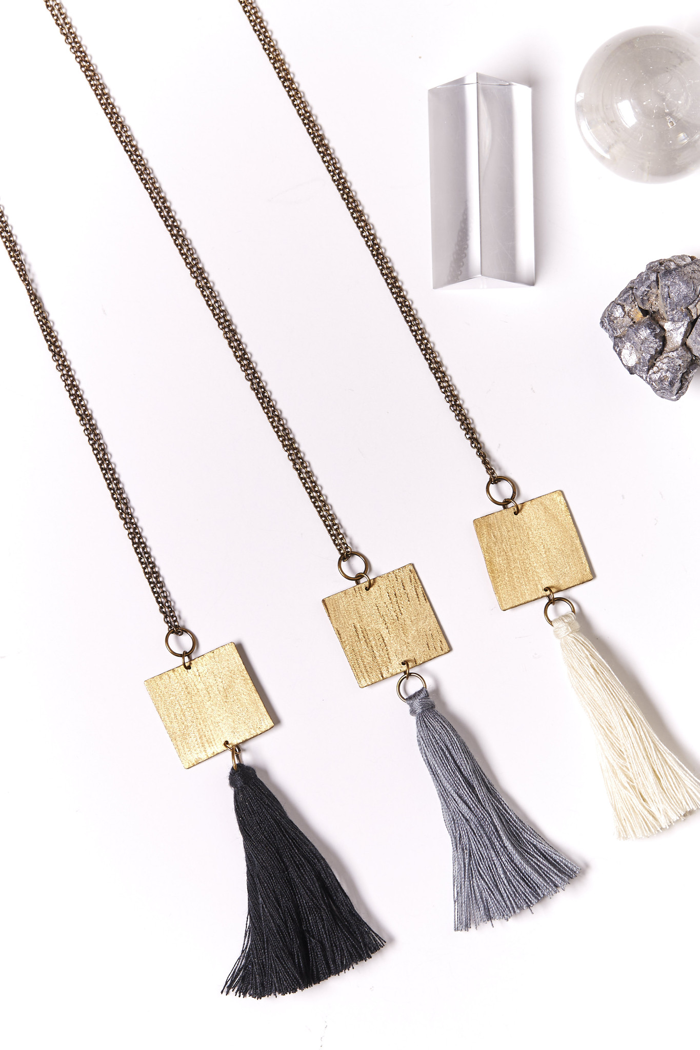 Geography 541 Enku Tassel Pendant-Black | Garmentory