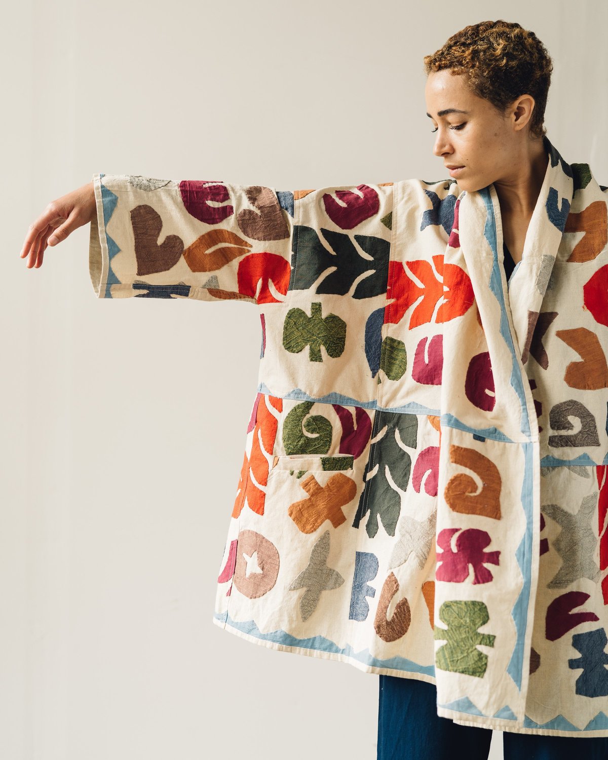 Atelier Delphine Delphine Embroidered Haori Coat - Faded | Garmentory