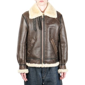 Schott CLASSIC B-3 SHEEP SKIN LEATHER BOMBER JACKET - BROWN | Garmentory