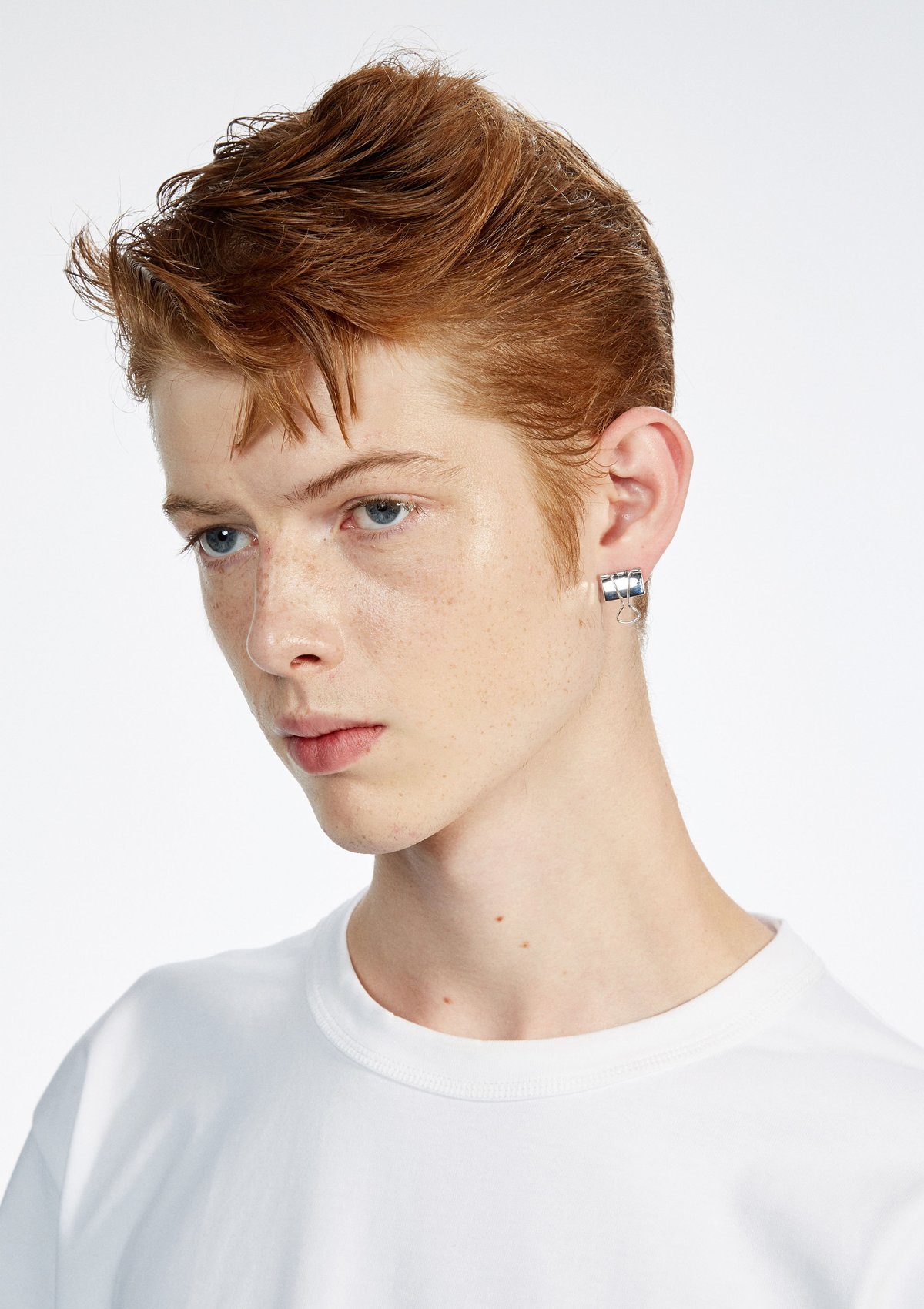 Cough In Vain Binder clip single ear stud - Plated Platinum | Garmentory