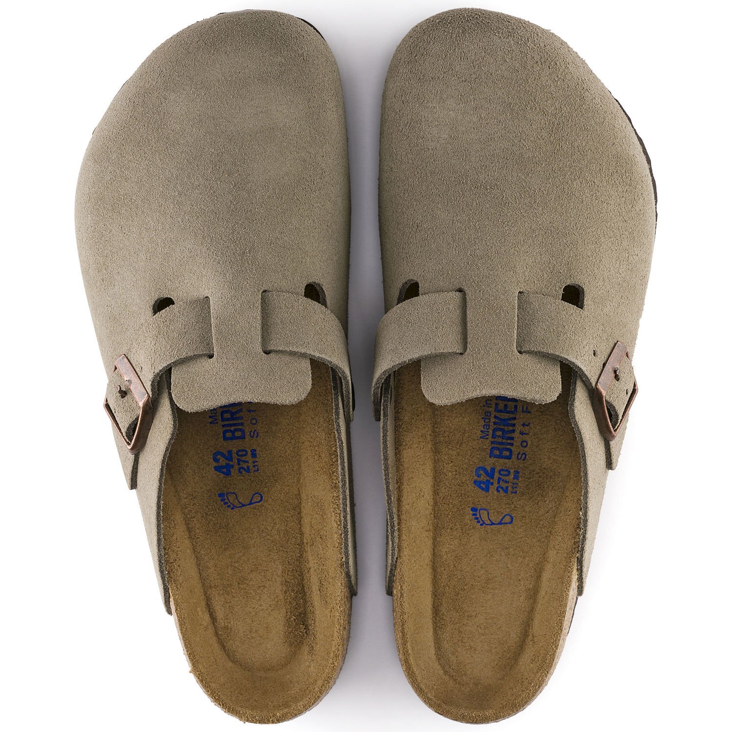 UNISEX Birkenstock Boston Suede Leather Clog - Taupe | Garmentory