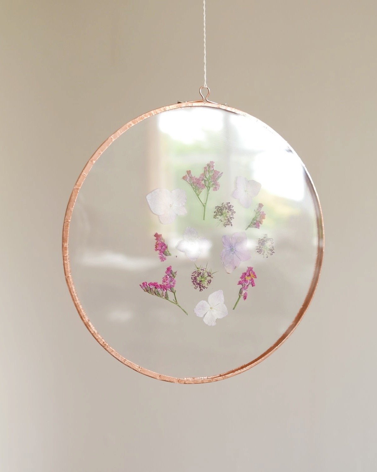 Hydrangea Ranger Pressed Flower Sun Catcher | Garmentory