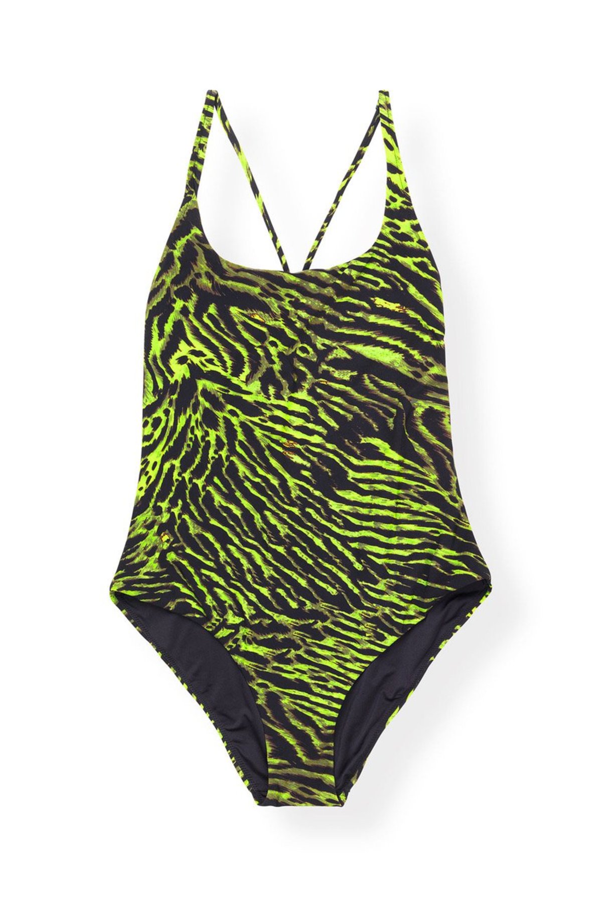 Ganni Tiger Print Swimsuit - Green | Garmentory