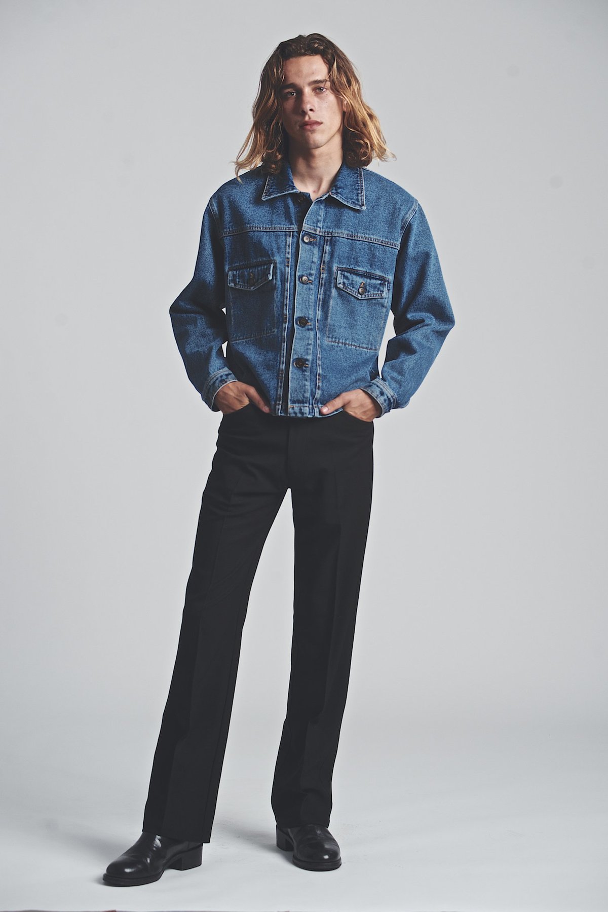 SECOND/LAYER Denim Trucker Jacket - Light Stone | Garmentory