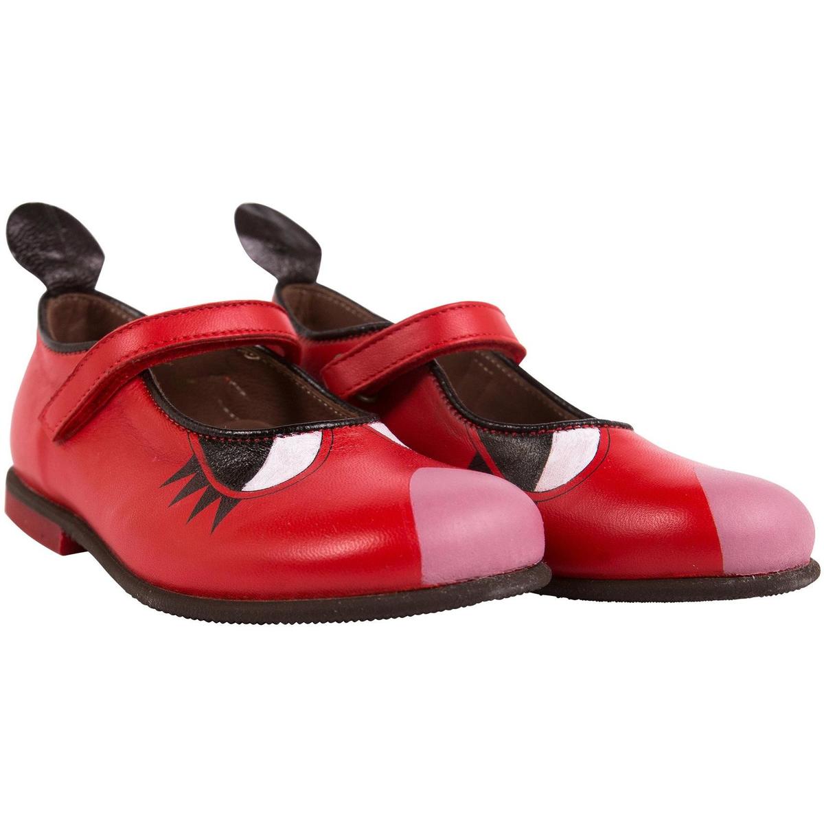 kids pepe heritage hand painted shoe - red/pink | Garmentory