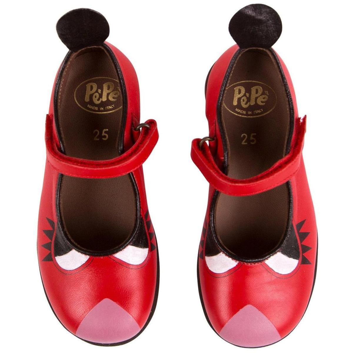 kids pepe heritage hand painted shoe - red/pink | Garmentory