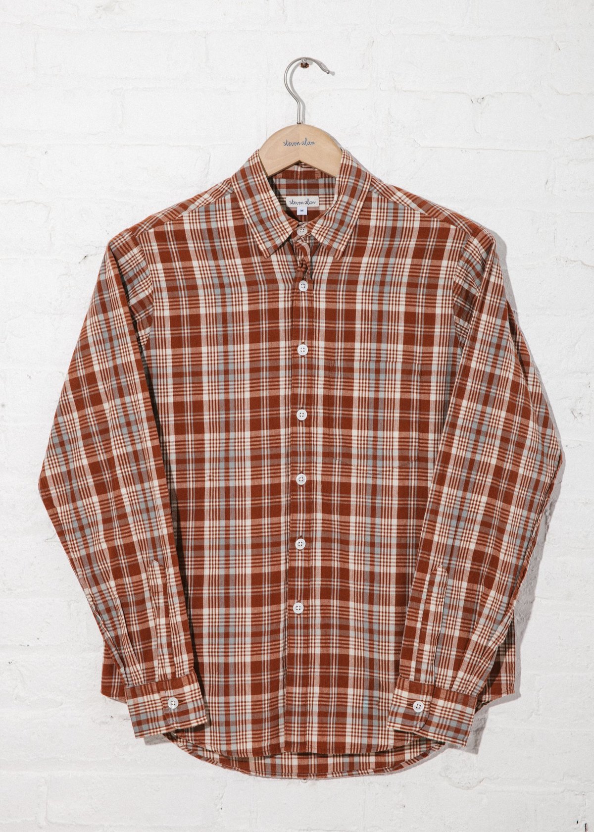 Reverse Seam Shirt in Brick Check | Garmentory