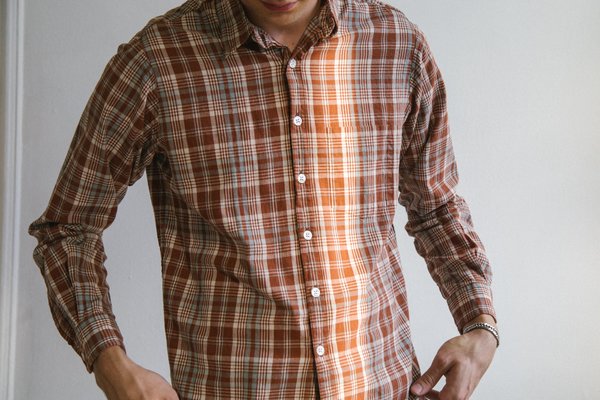 Reverse Seam Shirt in Brick Check | Garmentory