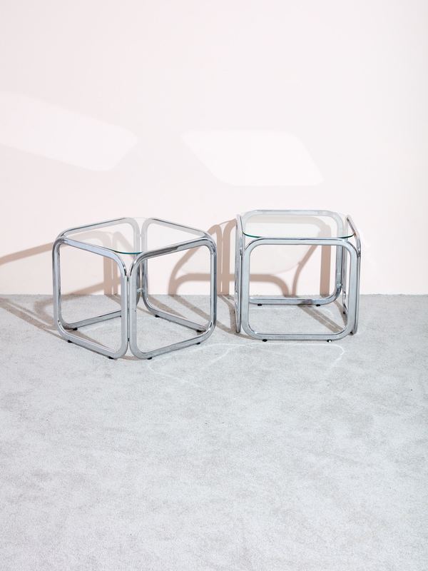 Coming Soon Vintage Chrome Cube Side Table | Garmentory