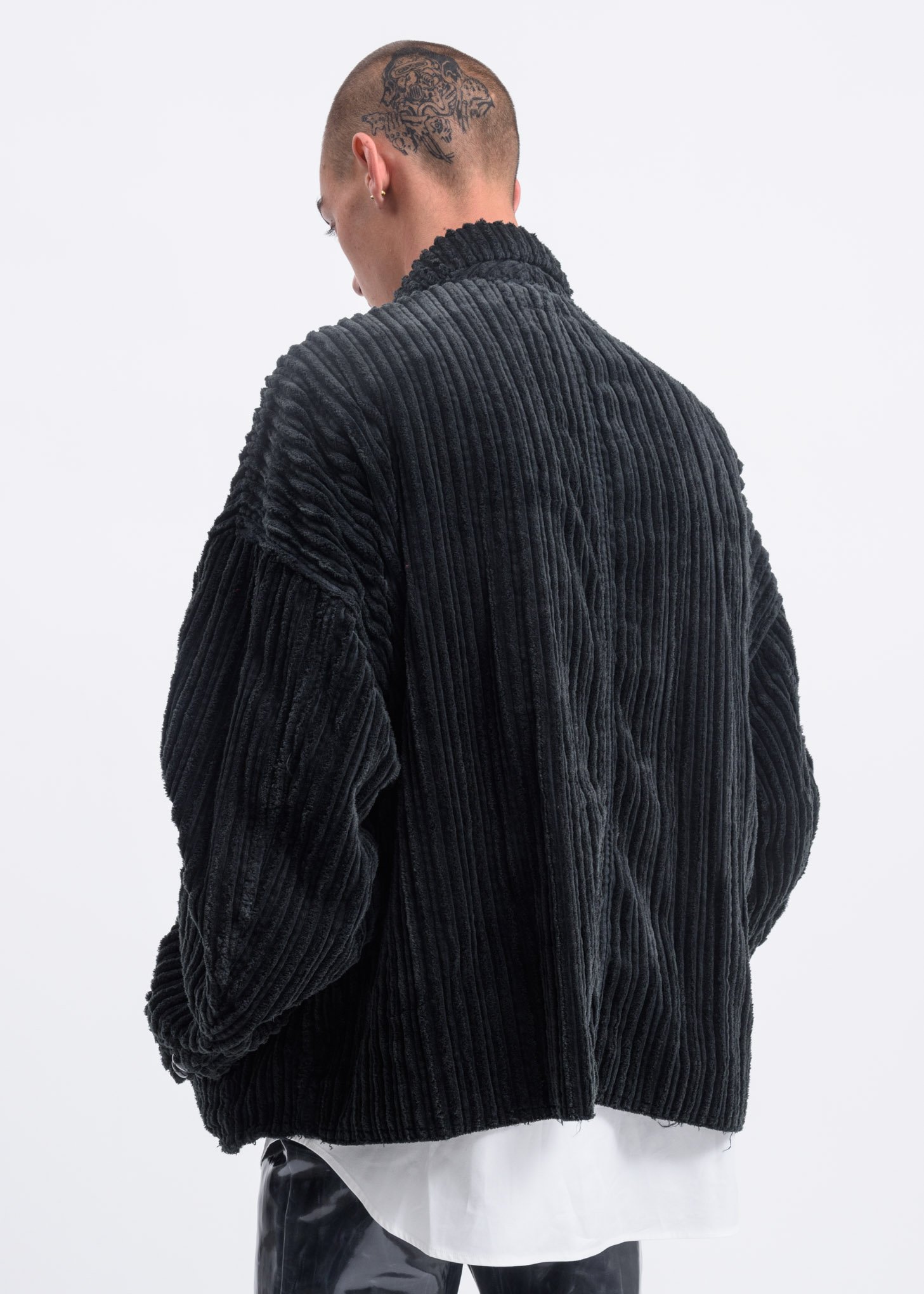 Doublet Corduroy Cut-Off Jacket - Black | Garmentory