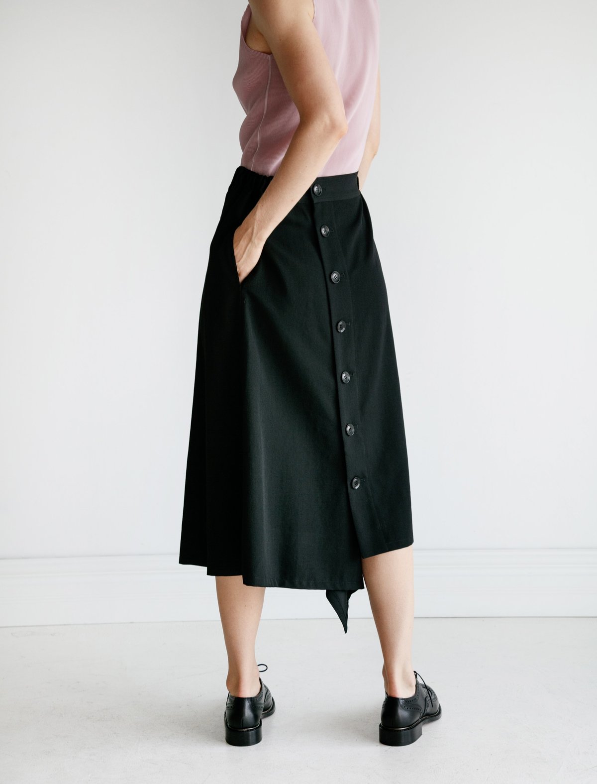 Ys by Yohji Yamamoto Double Sided Button Skirt - Black | Garmentory
