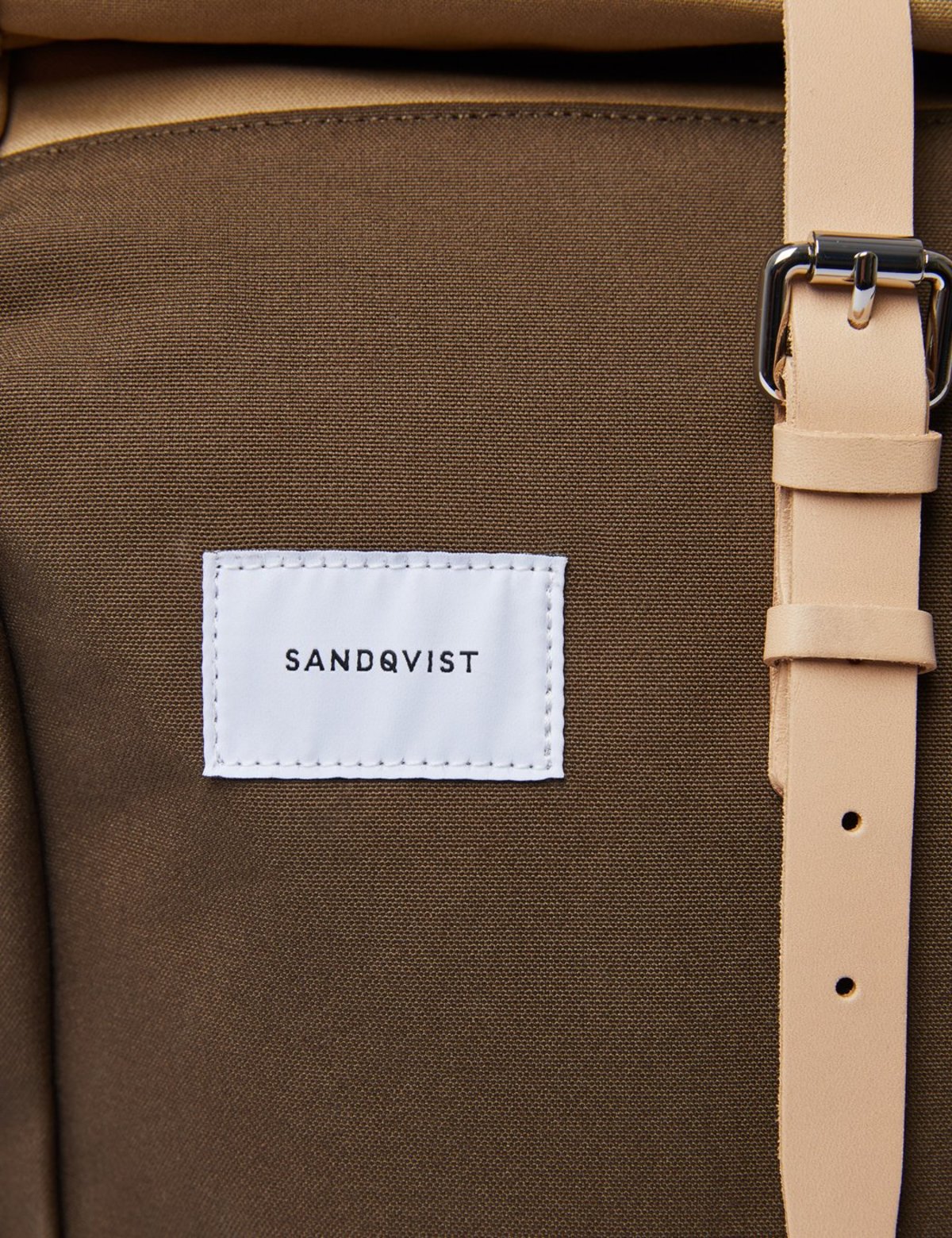 Sandqvist Dante Roll Top Backpack - Olive Green/Beige | Garmentory